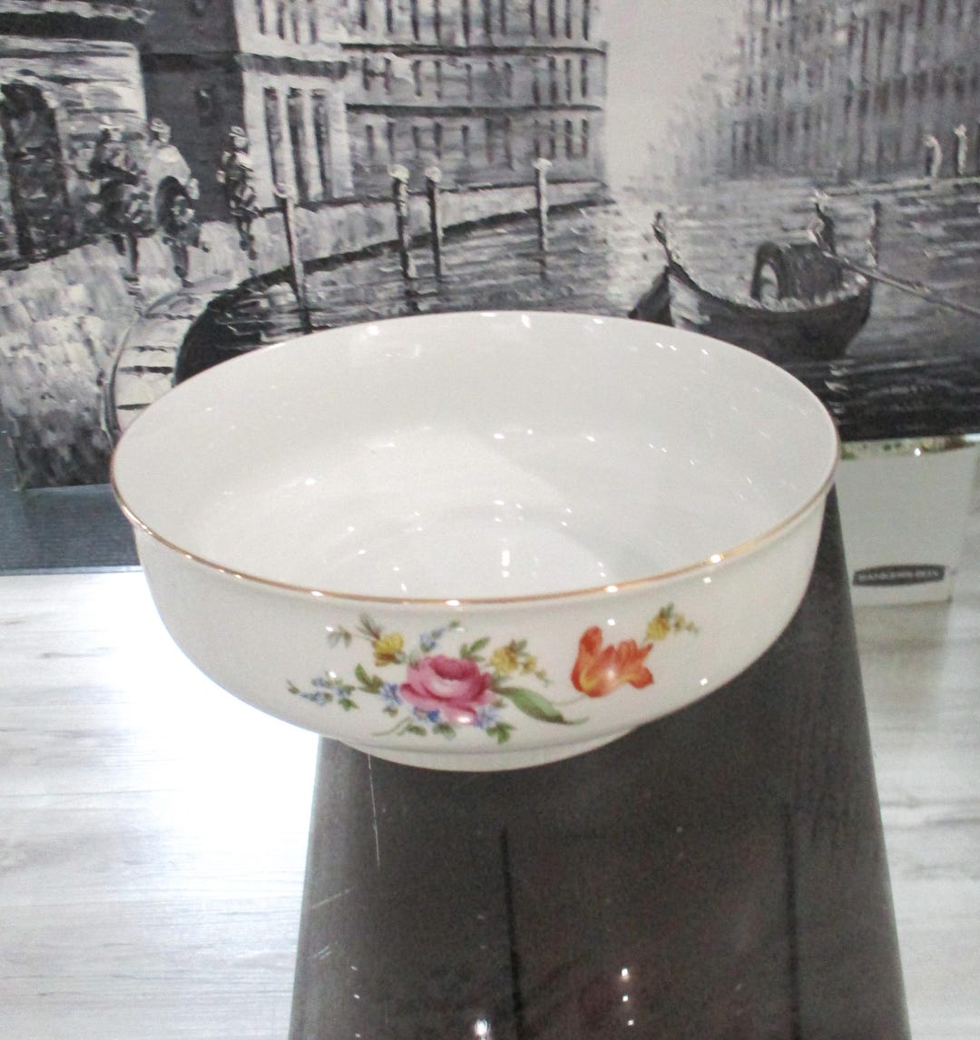 Vintage 1777 DDR Henneberg Porcelain Large Salad/ Vegetable Bowl 9 ...
