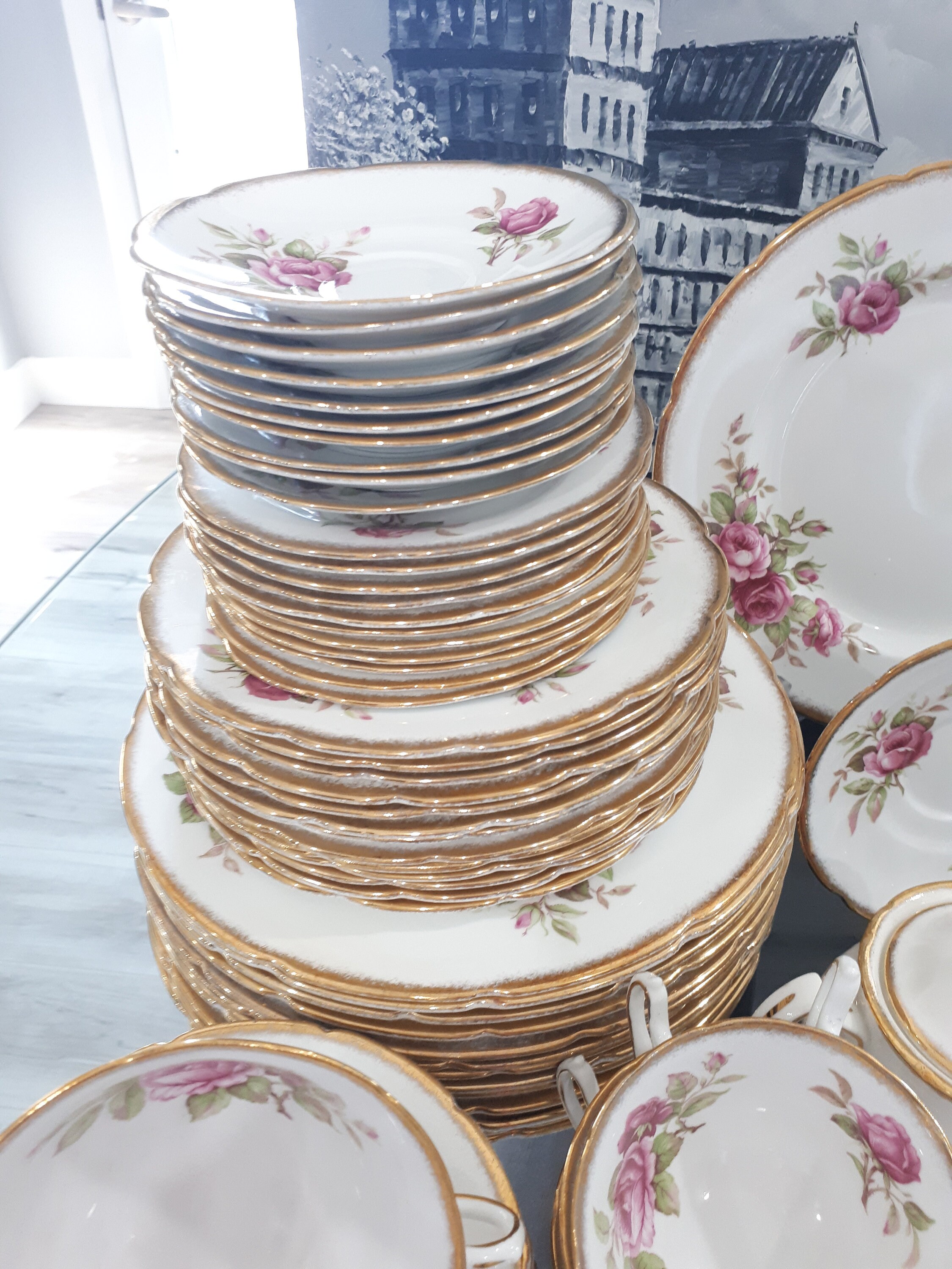 Vintage Collingwood Dinnerware Set avec le modèle Roses. Bone - Etsy Canada