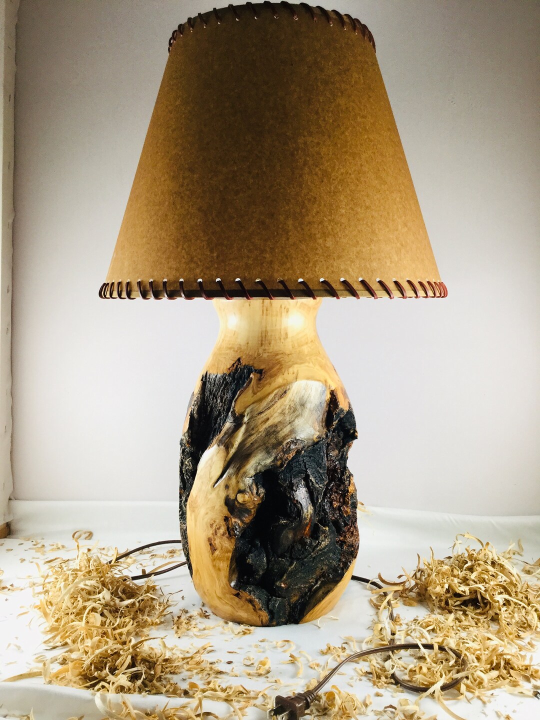 Rustic Wood Lamp - Etsy