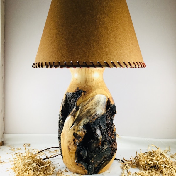 Rustic Wood Lamp - Etsy