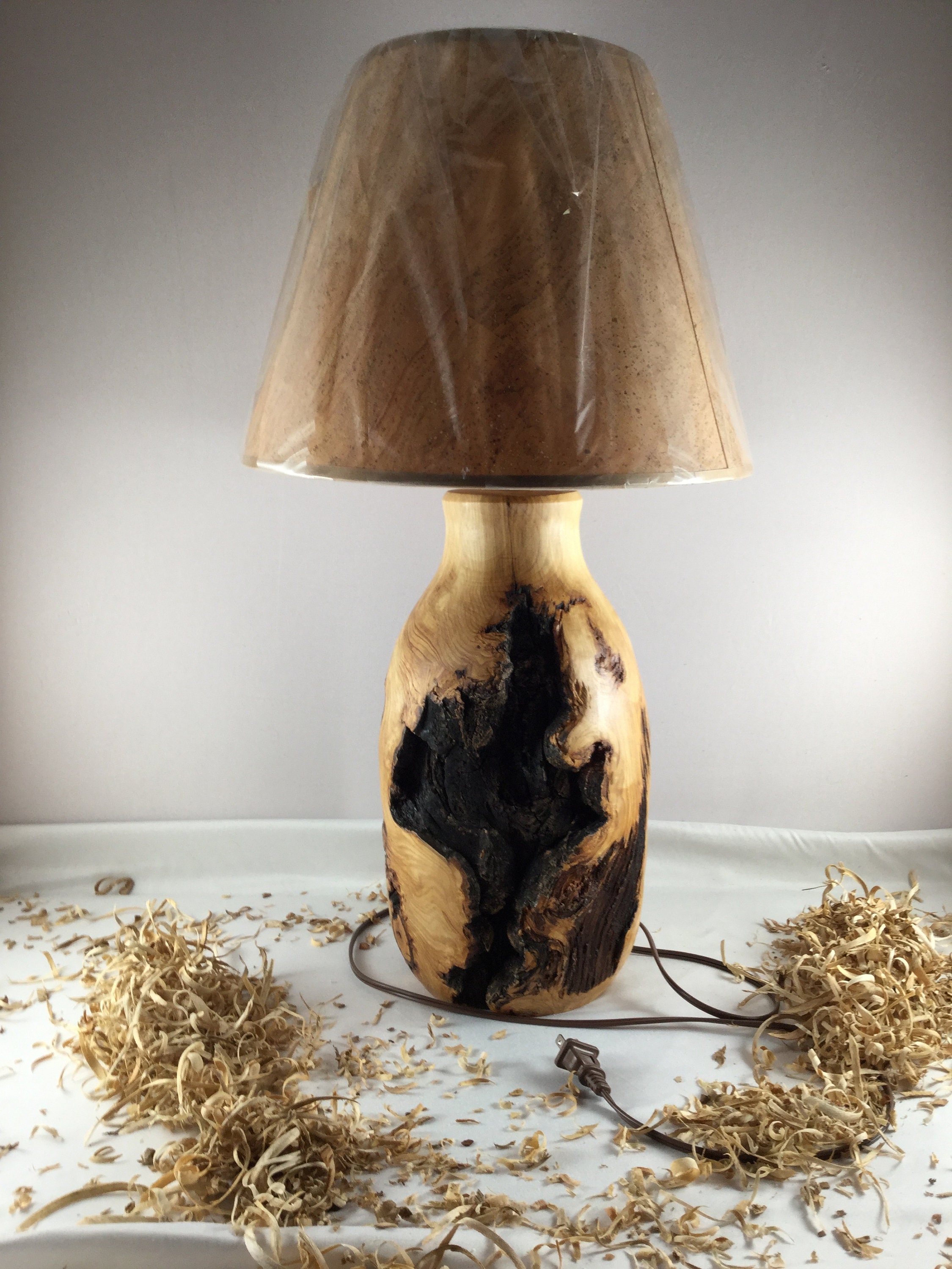 Rustic Wood Lamp - Etsy
