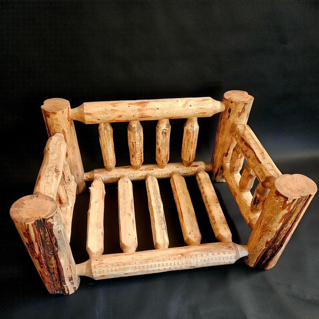 Handmade Colorado Spruce Log Dog Bed: Rustic Pet Furniture - Etsy