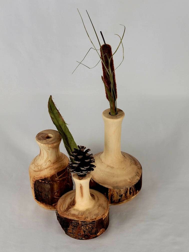 Twig Pots Set of 3 Rustic Twig Pot Vases. Aspen Wood Home - Etsy