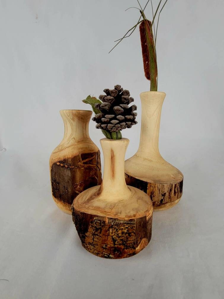 Twig Pots Set of 3 Rustic Twig Pot Vases. Aspen Wood Home - Etsy
