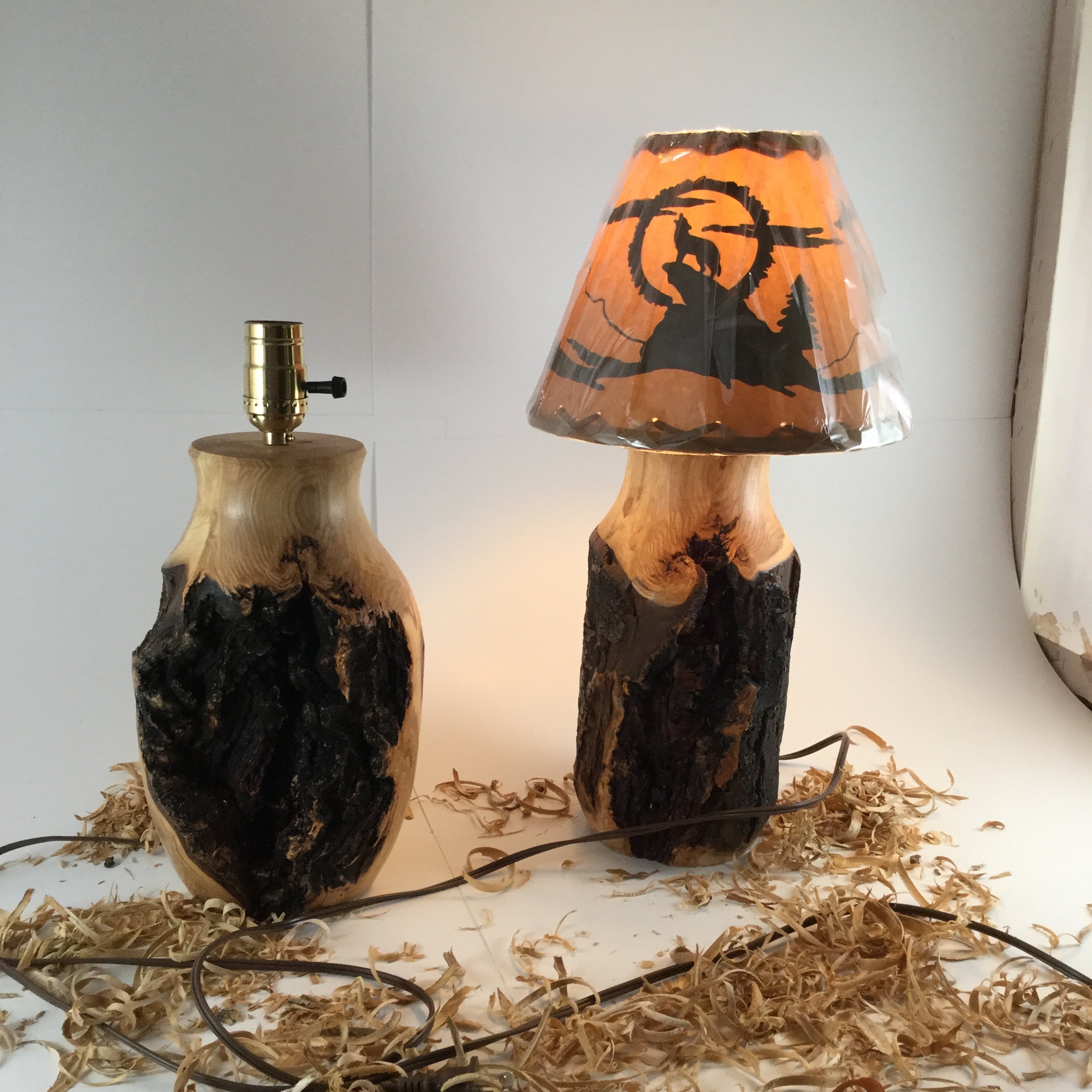 Tabletop Lamp Rustic Lamp Ranch Home Log Furniture Lodge - Etsy