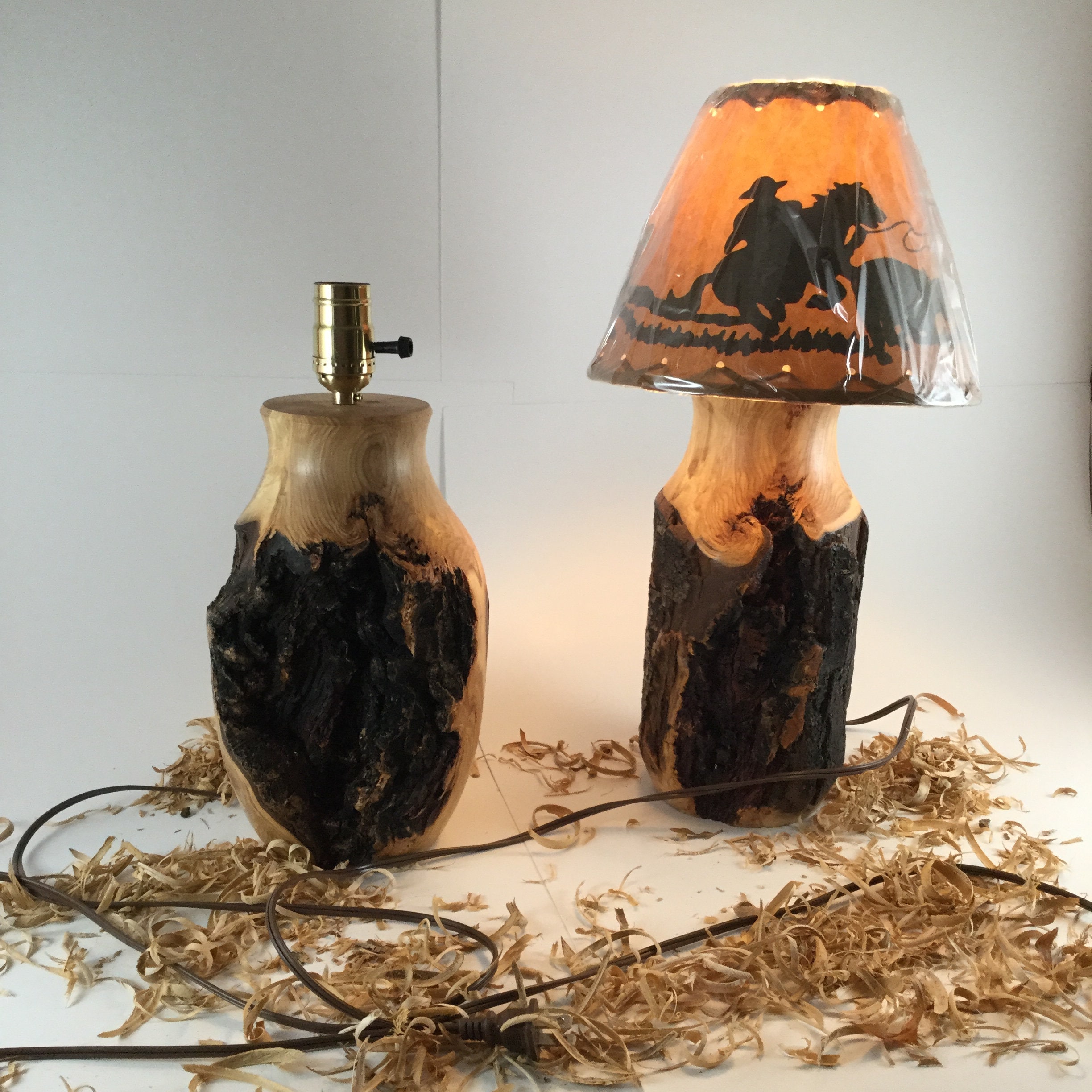 Tabletop Lamp Rustic Lamp Ranch Home Log Furniture Lodge - Etsy