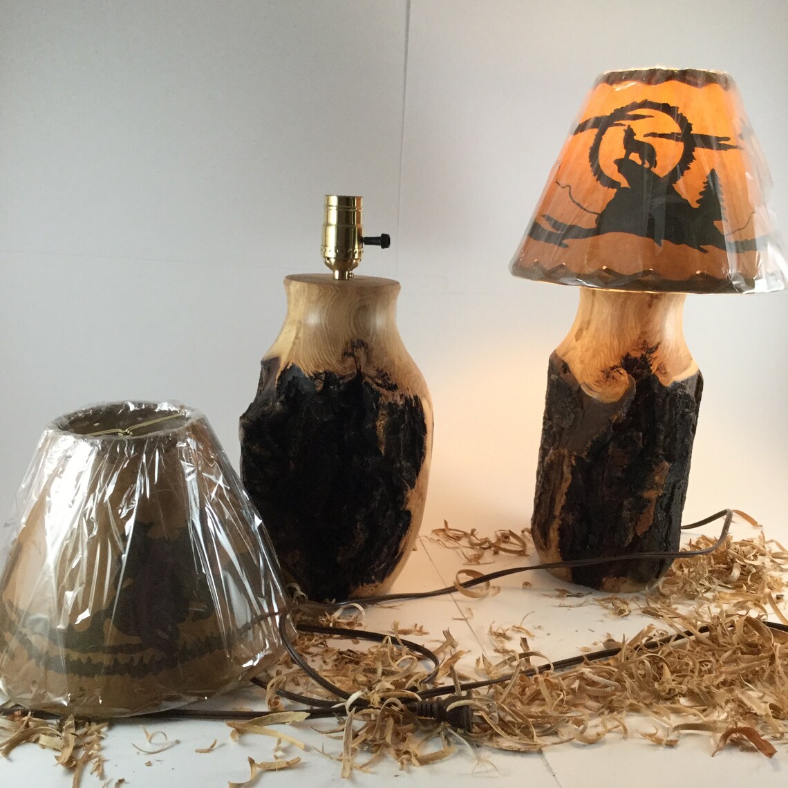 Tabletop Lamp Rustic Lamp Ranch Home Log Furniture Lodge | Etsy