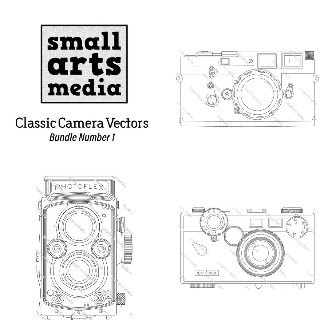 Classic Camera Vectors Bundle Number 1 - Argus C3, Rolleiflex & Leica ...