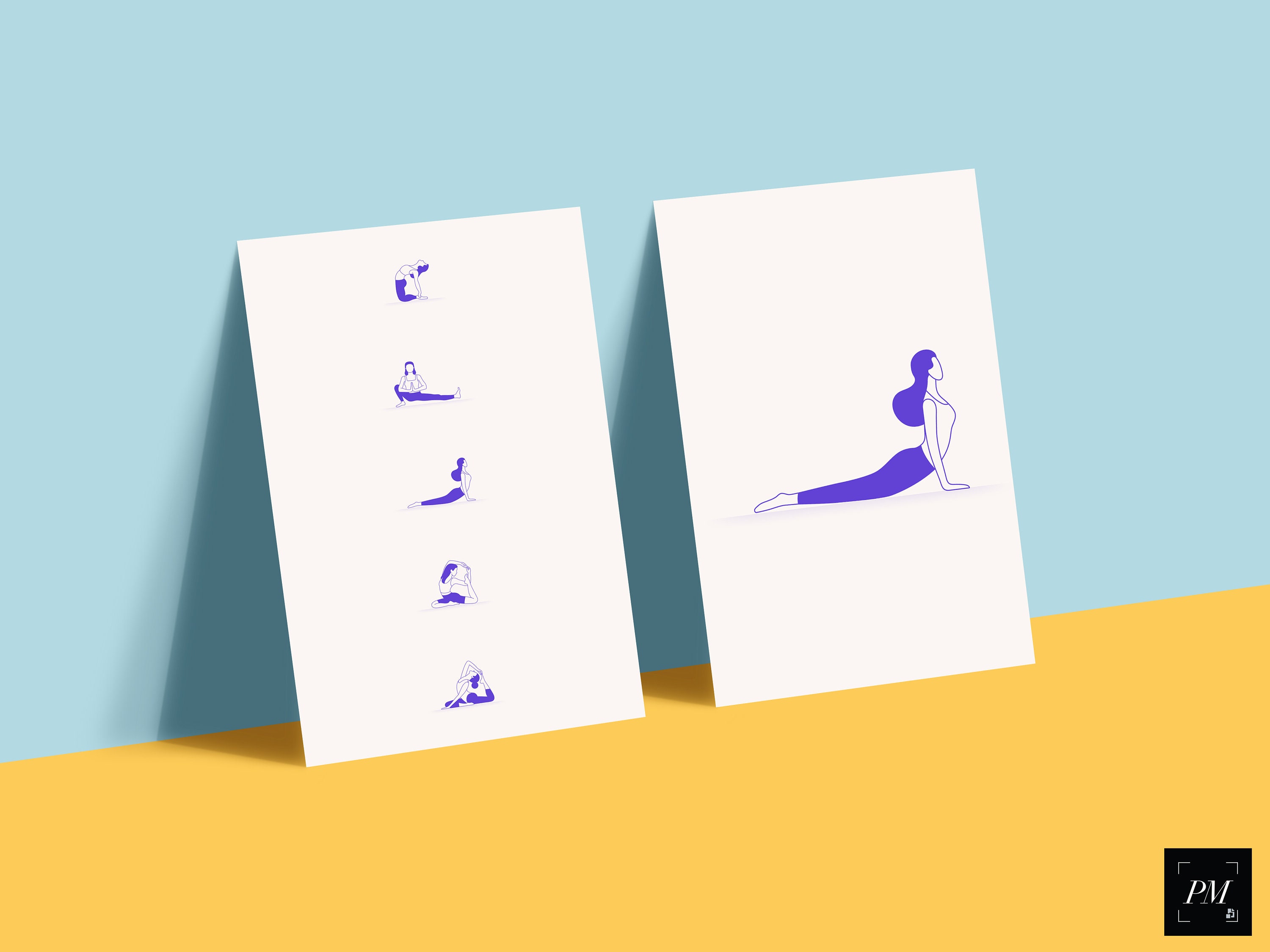 Printable Art Yoga Poses Printable Wall Art Yoga - Etsy