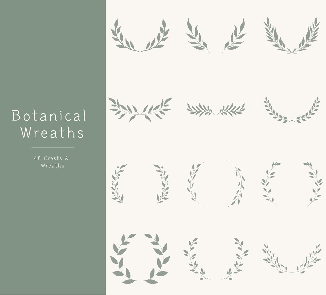 48 Leaf Border Wreaths SVG Bundle Leaf Border Svg Wedding Wreath Svg ...