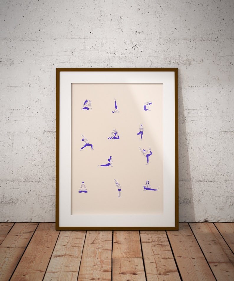 Printable Art Yoga Poses Printable Wall Art Yoga Print Decor, Digital ...