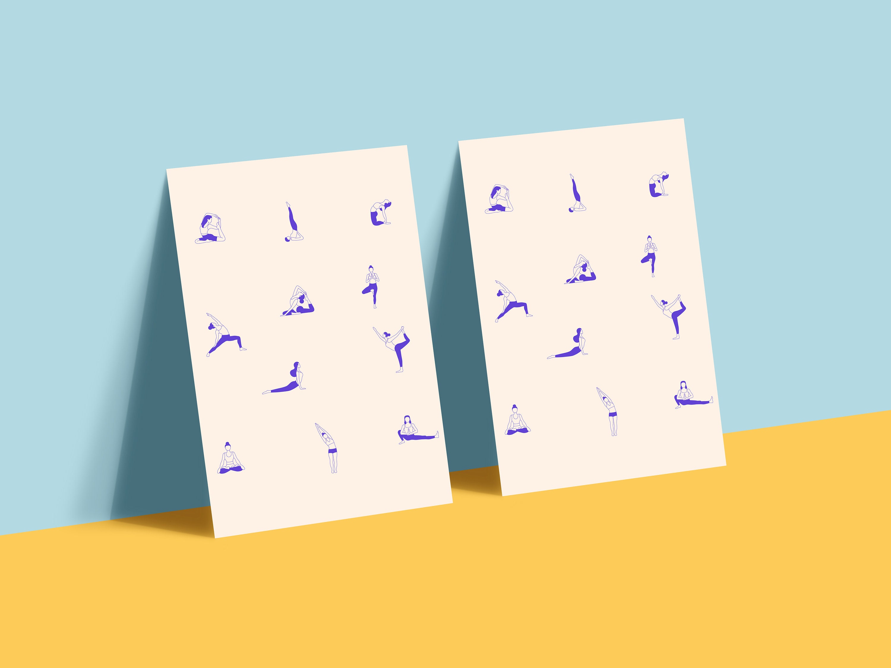 Printable Art Yoga Poses Printable Wall Art Yoga Print Decor, Digital ...