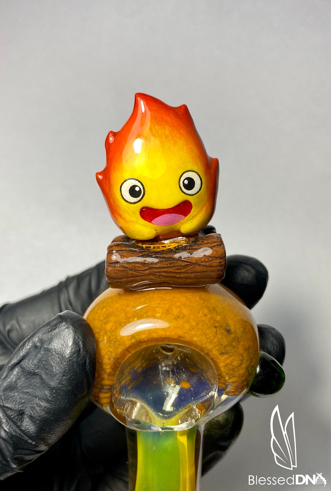 Calcifer Howls Castle Pipe Glass Handmade Miniature Collection Article ...