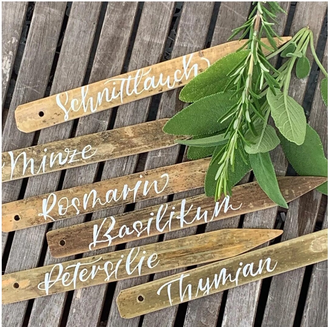 6 Pcs. Bamboo Herb Plug, Gift Tag, Plant Plug, Wooden Sign, Garden ...