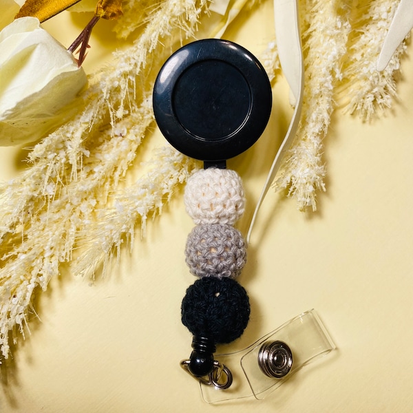 Crochet Retractable Badge Holder - Etsy