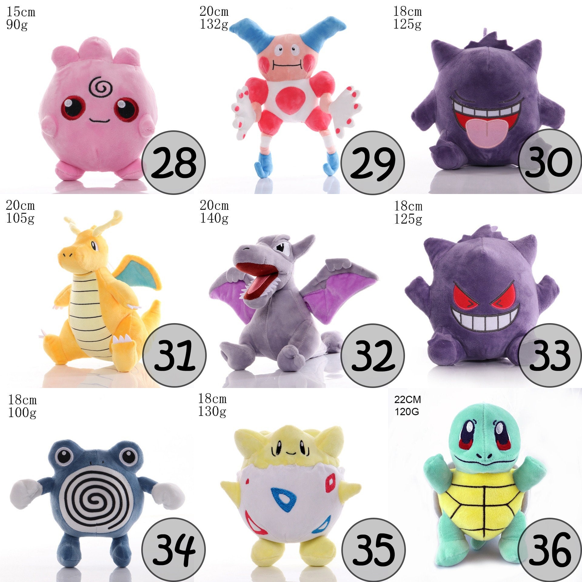 Cute Pokemon Plush Toys 70 Styles | Etsy