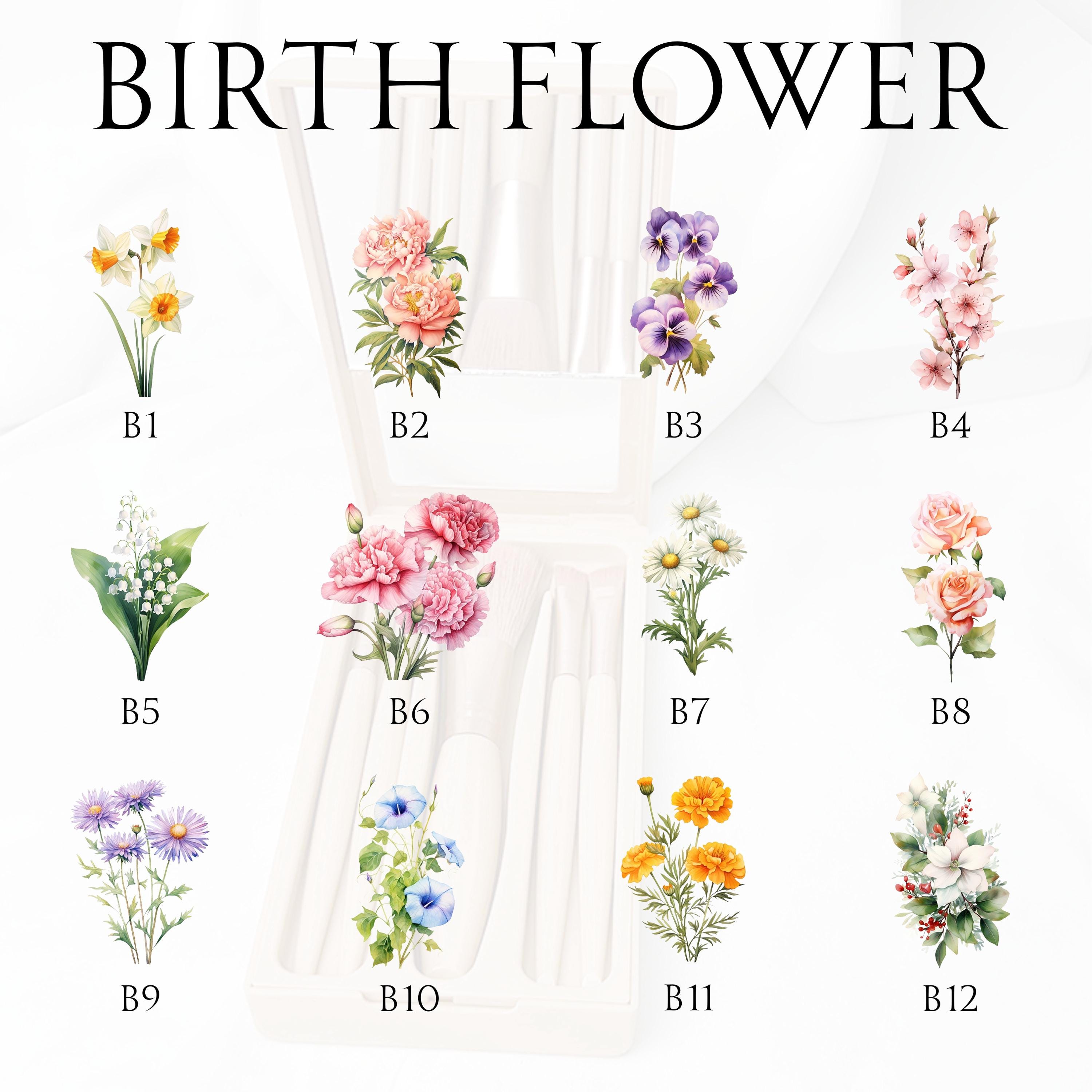 Personalized Birth Flower Makeup Brush Set/ Brushes Bag/ Bridesmaid ...