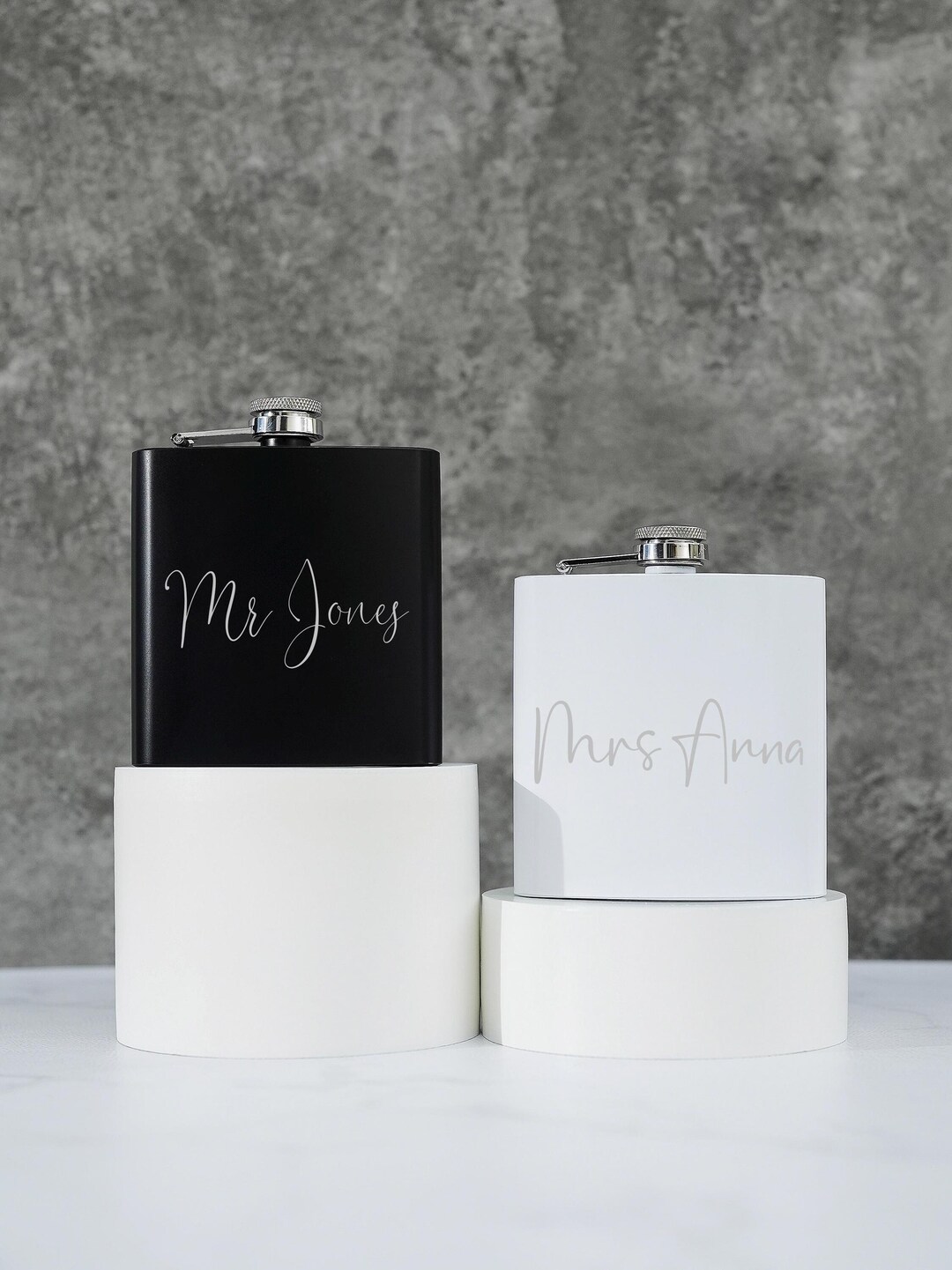 Personalized Flasks /wifey Hubby Mr and Mrs Flask / Bride and Groom ...