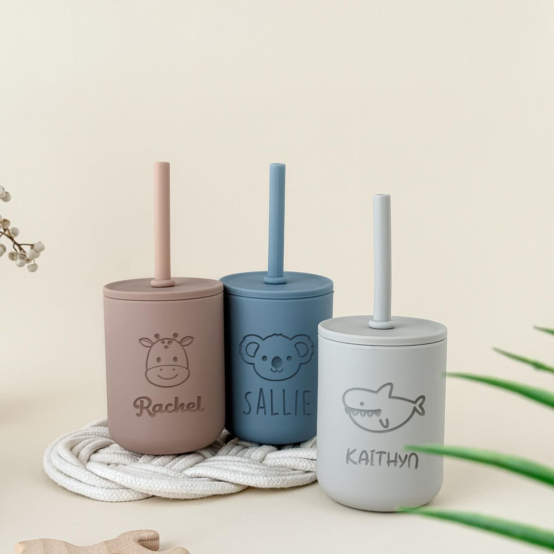 Personalized Silicone Cup/ Custom Silicone Cup With Straw/ Baby Tumbler ...