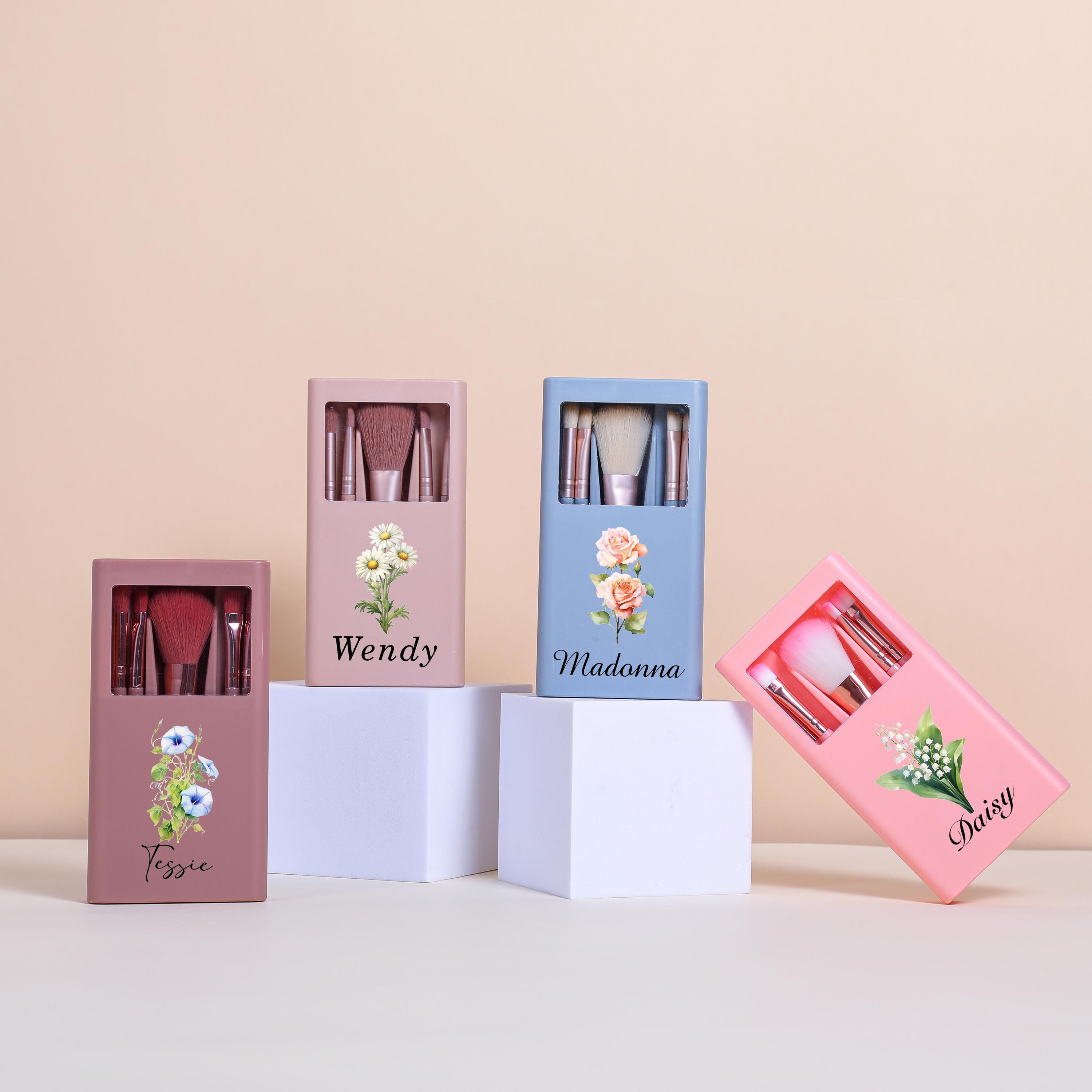 Personalized Birth Flower Makeup Brush Set/ Brushes Bag/ Bridesmaid ...