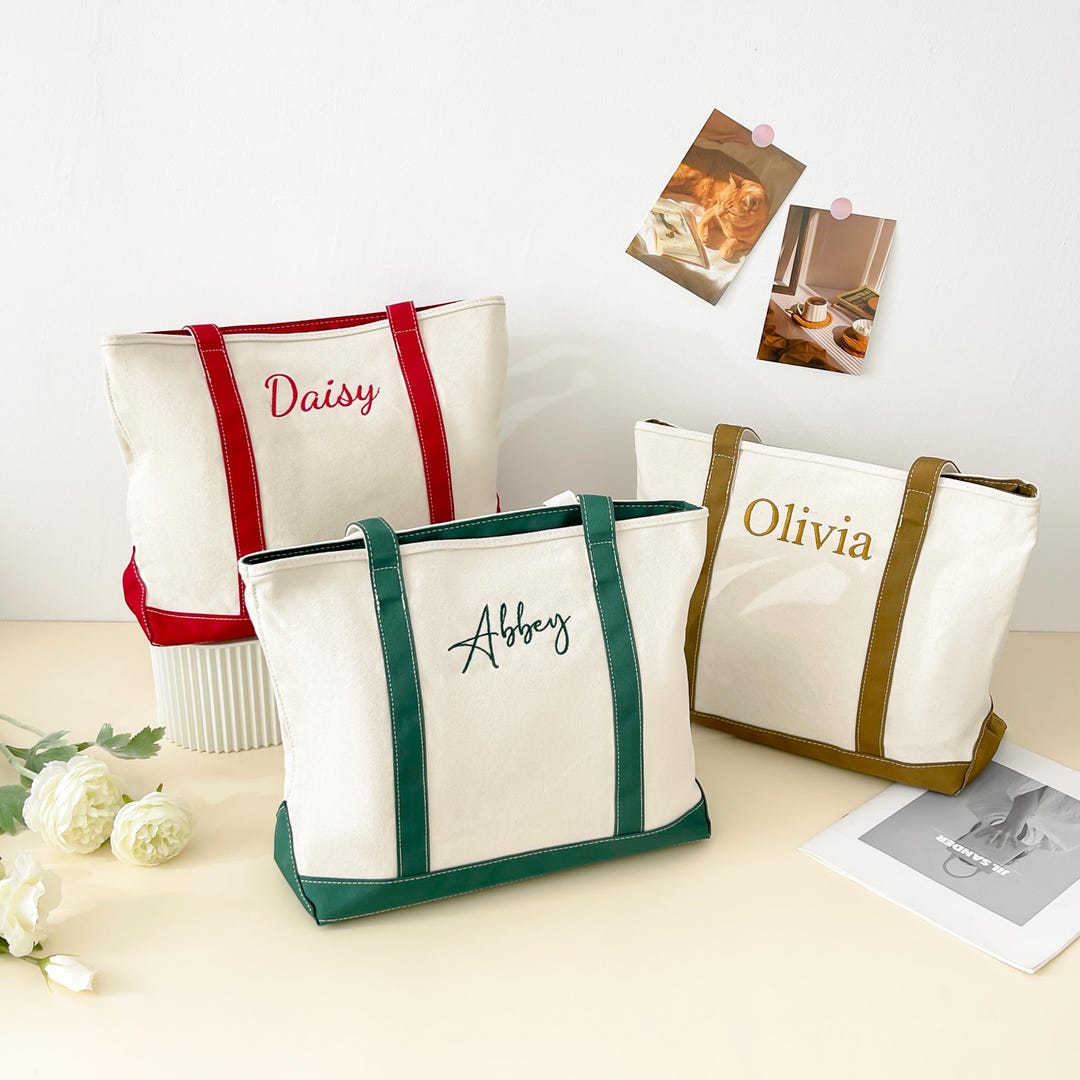 Personalized Embroidered Canvas Tote Bag/custom Initials/bridesmaid ...