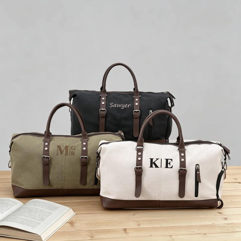 Personalized Mens Travel Duffle Bag/ Weekender Overnight Bag With ...