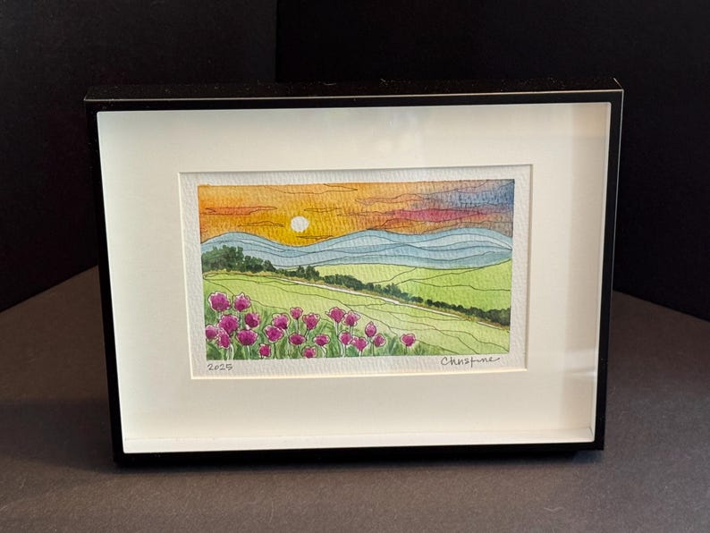 Original Watercolor Art – Watercolor Painting in Metal Frame – Coastal ...
