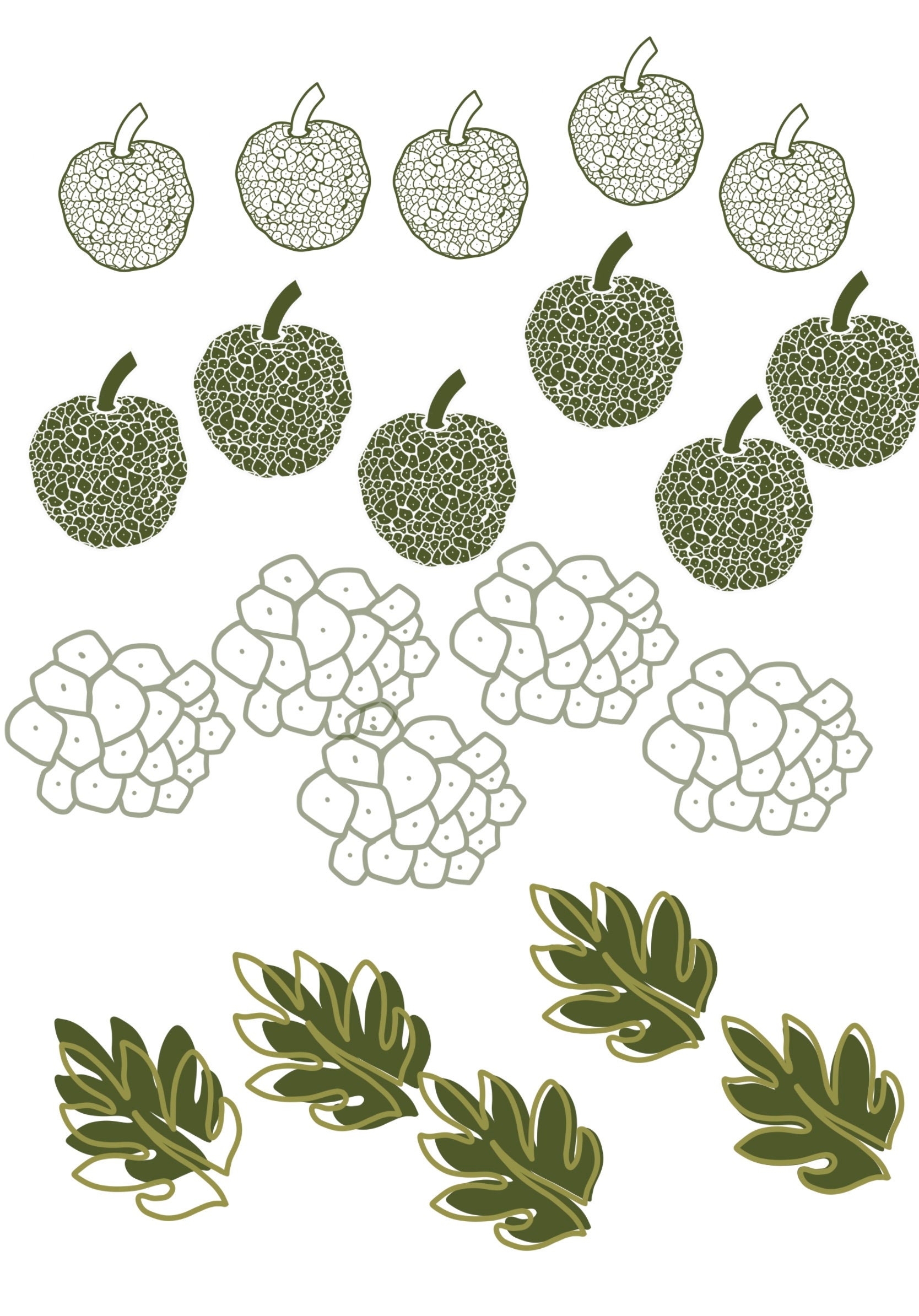 7 'ulu Stamps for Procreate Digital Download 'ulu Design 'ulu Leaf ...