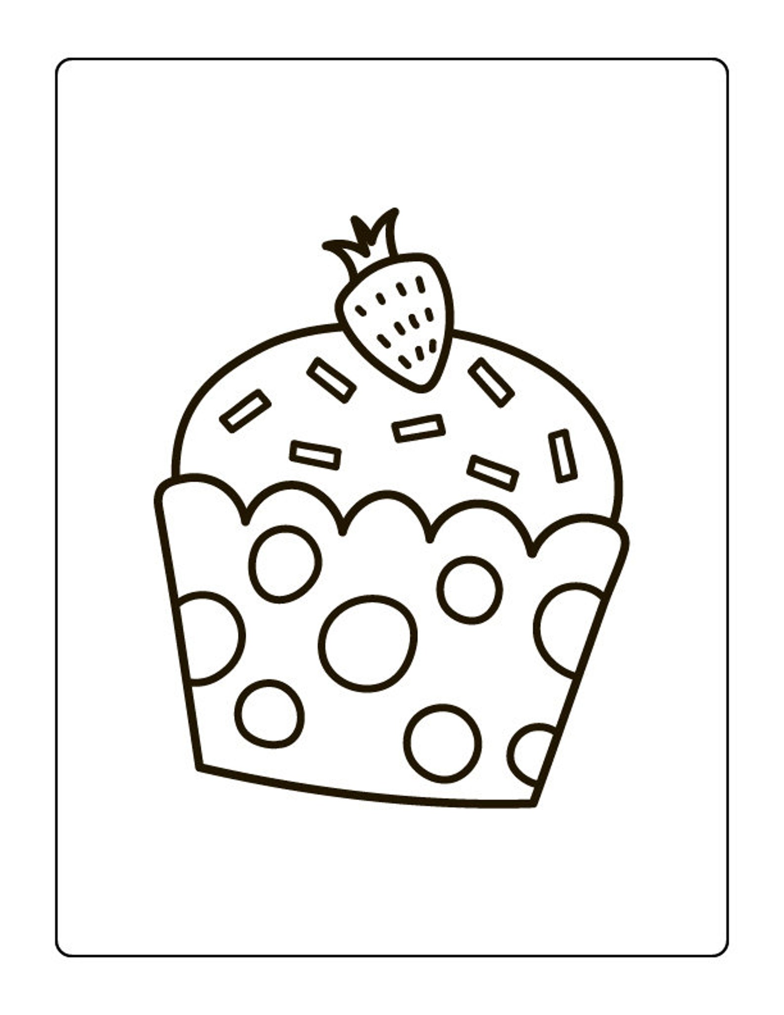 DIGITAL DOWNLOAD Kids Coloring Pages Printable. Sweet Cupcakes ...