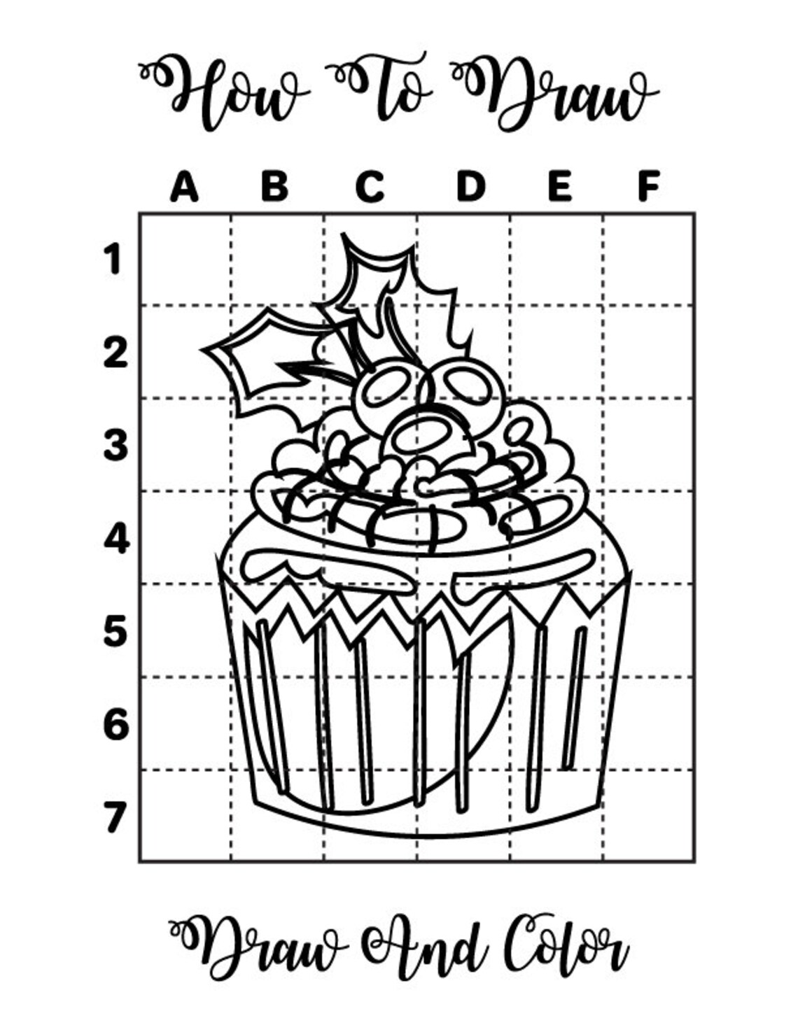 DIGITAL DOWNLOAD Printable How-to-draw Cupcakes Grid Activities - Etsy