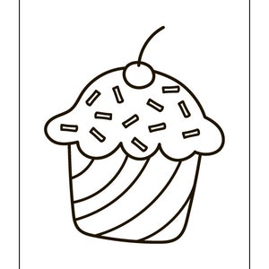 DIGITAL DOWNLOAD Kids Coloring Pages Printable. Sweet Cupcakes ...