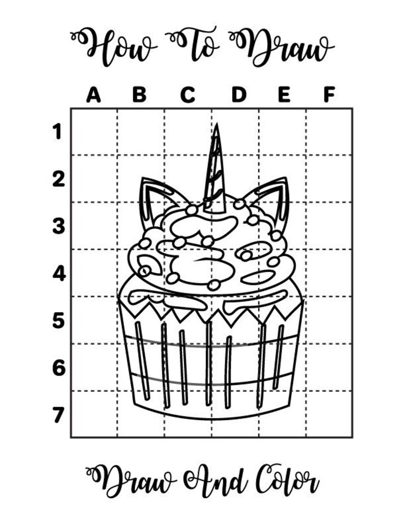 DIGITAL DOWNLOAD Printable How-to-draw Cupcakes Grid Activities - Etsy