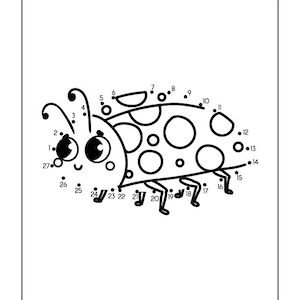 DIGITAL DOWNLOAD Animals & Insects Dot-to-dot Kids Coloring Pages ...