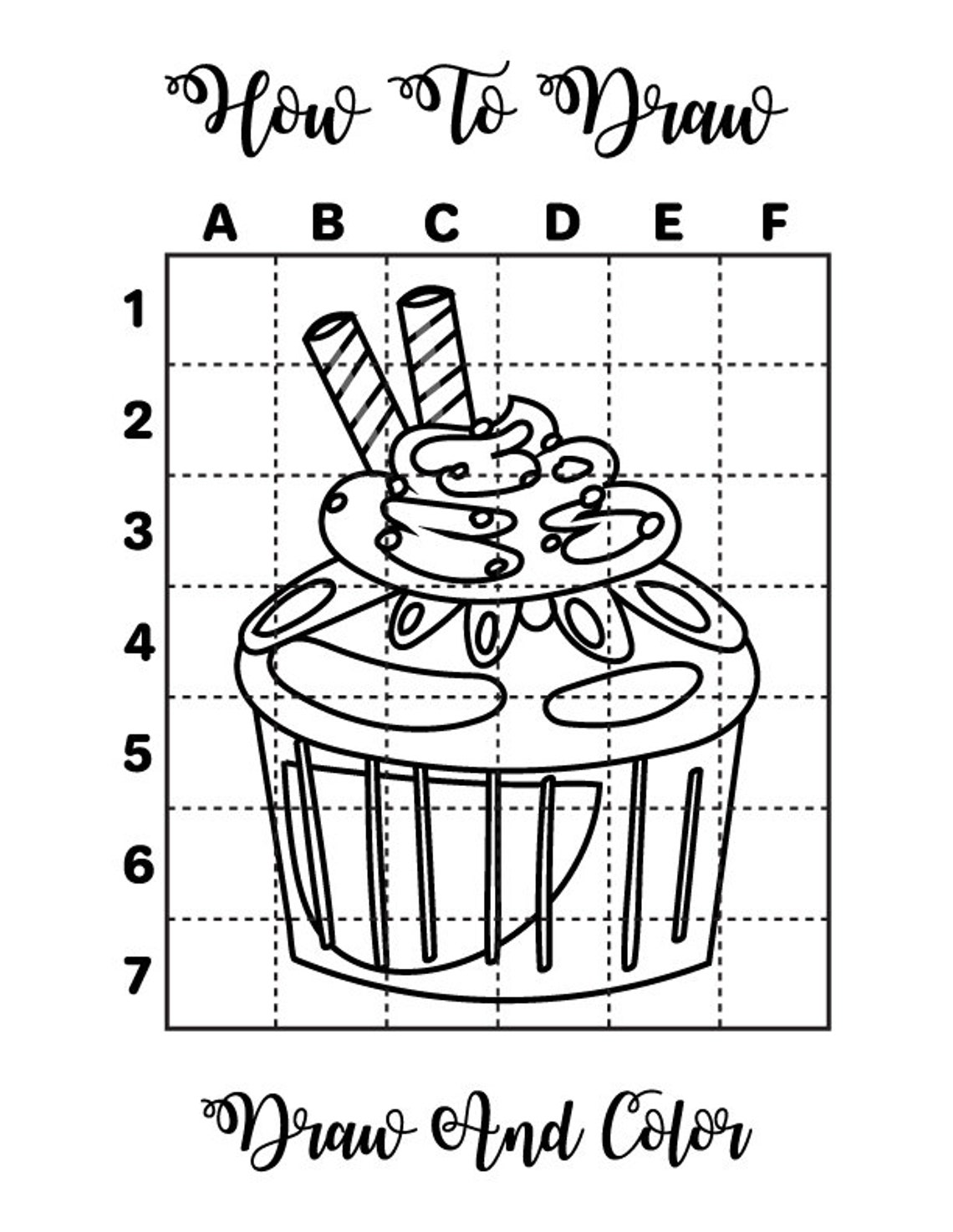 DIGITAL DOWNLOAD Printable How-to-draw Cupcakes Grid Activities - Etsy