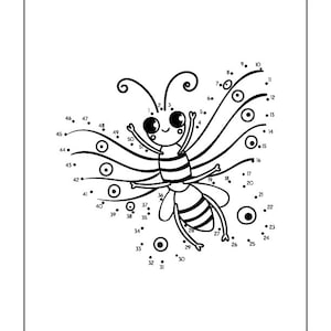DIGITAL DOWNLOAD Animals & Insects Dot-to-dot Kids Coloring Pages ...