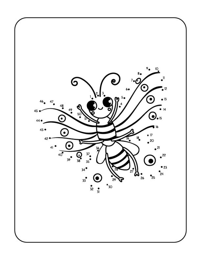 DIGITAL DOWNLOAD Animals & Insects Dot-to-dot Kids Coloring Pages ...