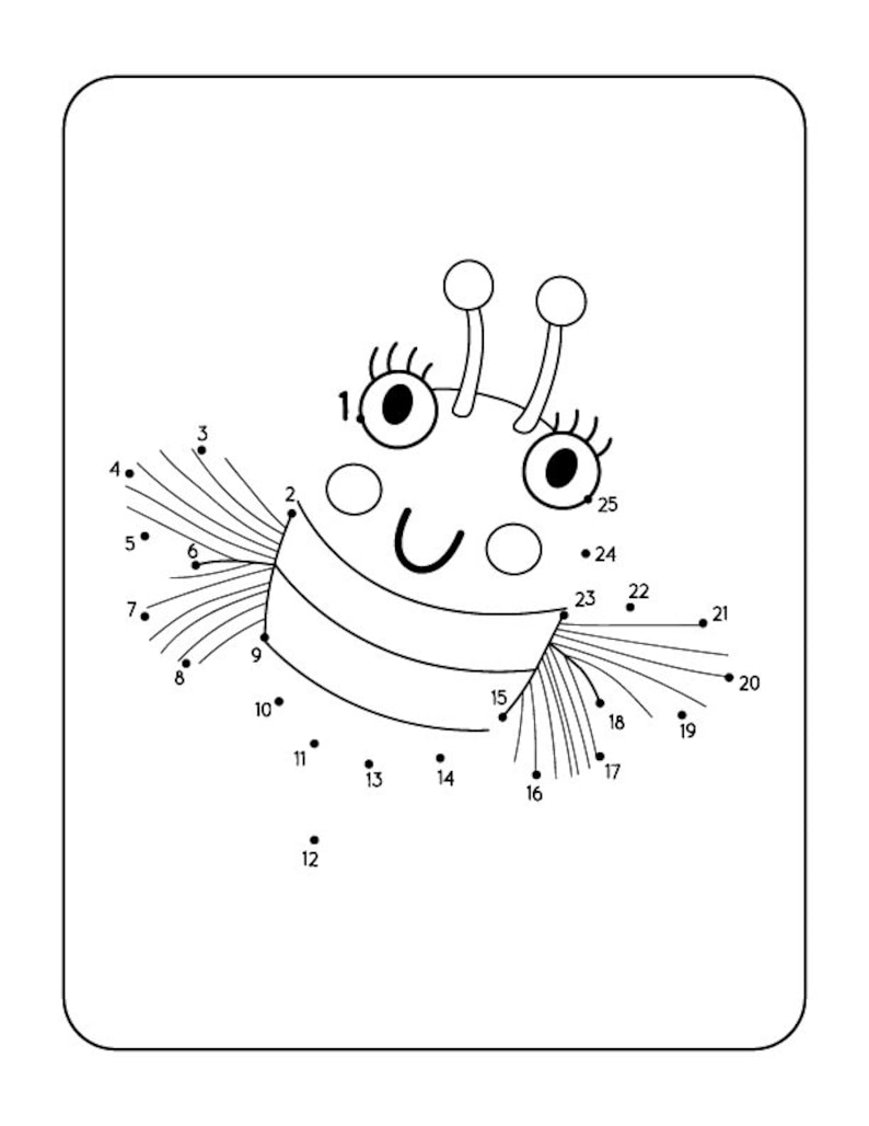 DIGITAL DOWNLOAD Animals & Insects Dot-to-dot Kids Coloring Pages ...