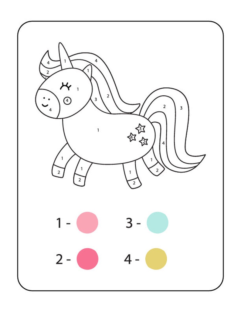 DIGITAL DOWNLOAD Printable Color-by-number Coloring Pages for Kids - Etsy