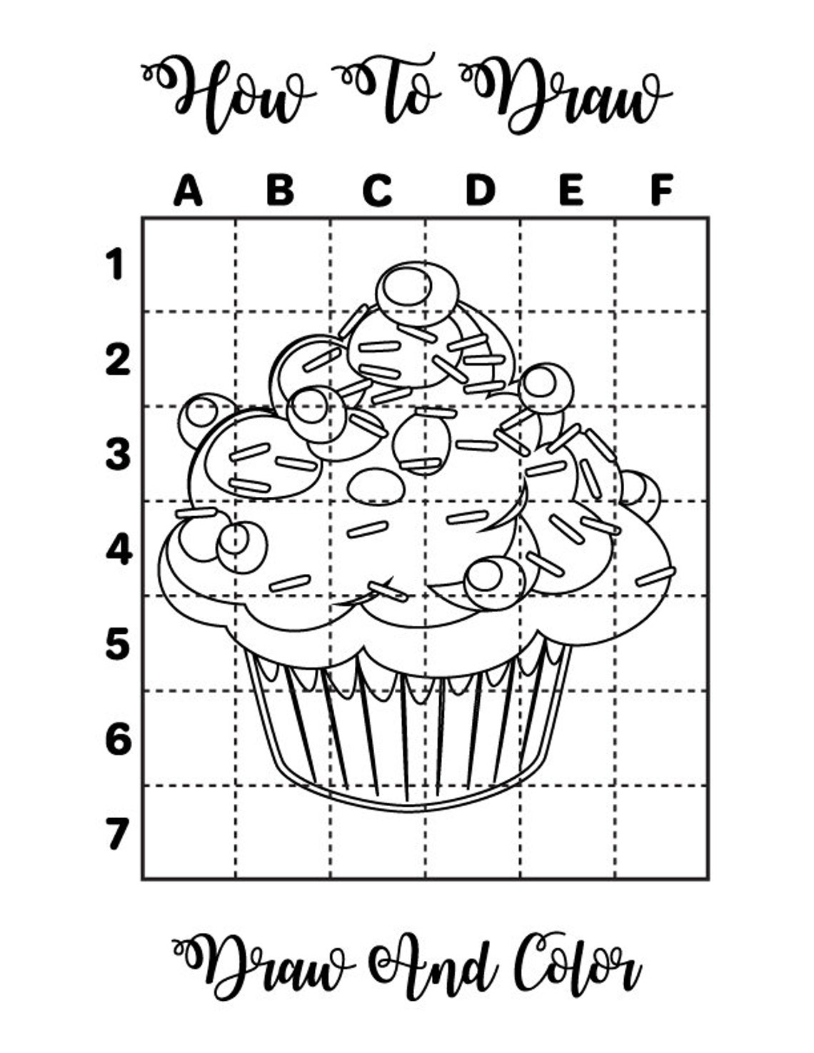 DIGITAL DOWNLOAD Printable How-to-draw Cupcakes Grid Activities - Etsy