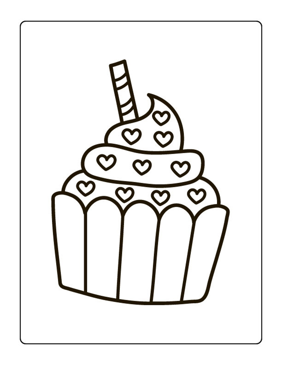 DIGITAL DOWNLOAD Kids Coloring Pages Printable. Sweet Cupcakes ...