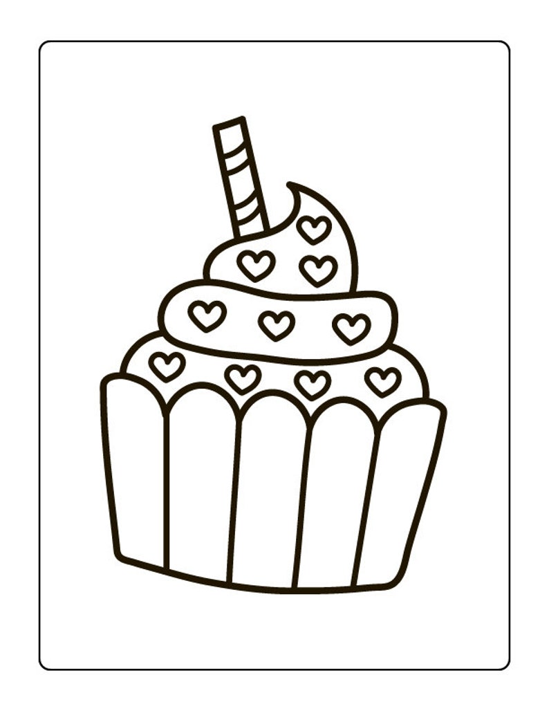 DIGITAL DOWNLOAD Kids Coloring Pages Printable. Sweet Cupcakes ...
