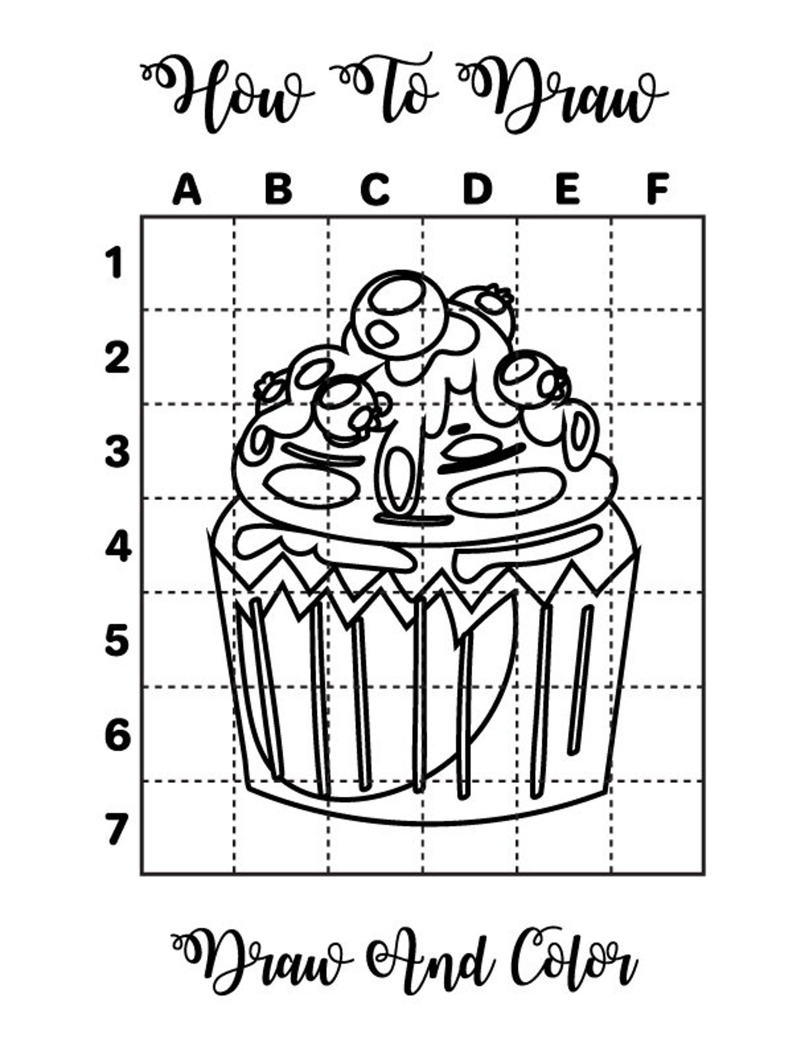 DIGITAL DOWNLOAD Printable How-to-draw Cupcakes Grid Activities - Etsy