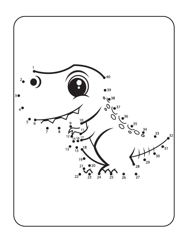 DIGITAL DOWNLOAD Dinosaur Dot-to-dot Kids Coloring Pages Printable - Etsy
