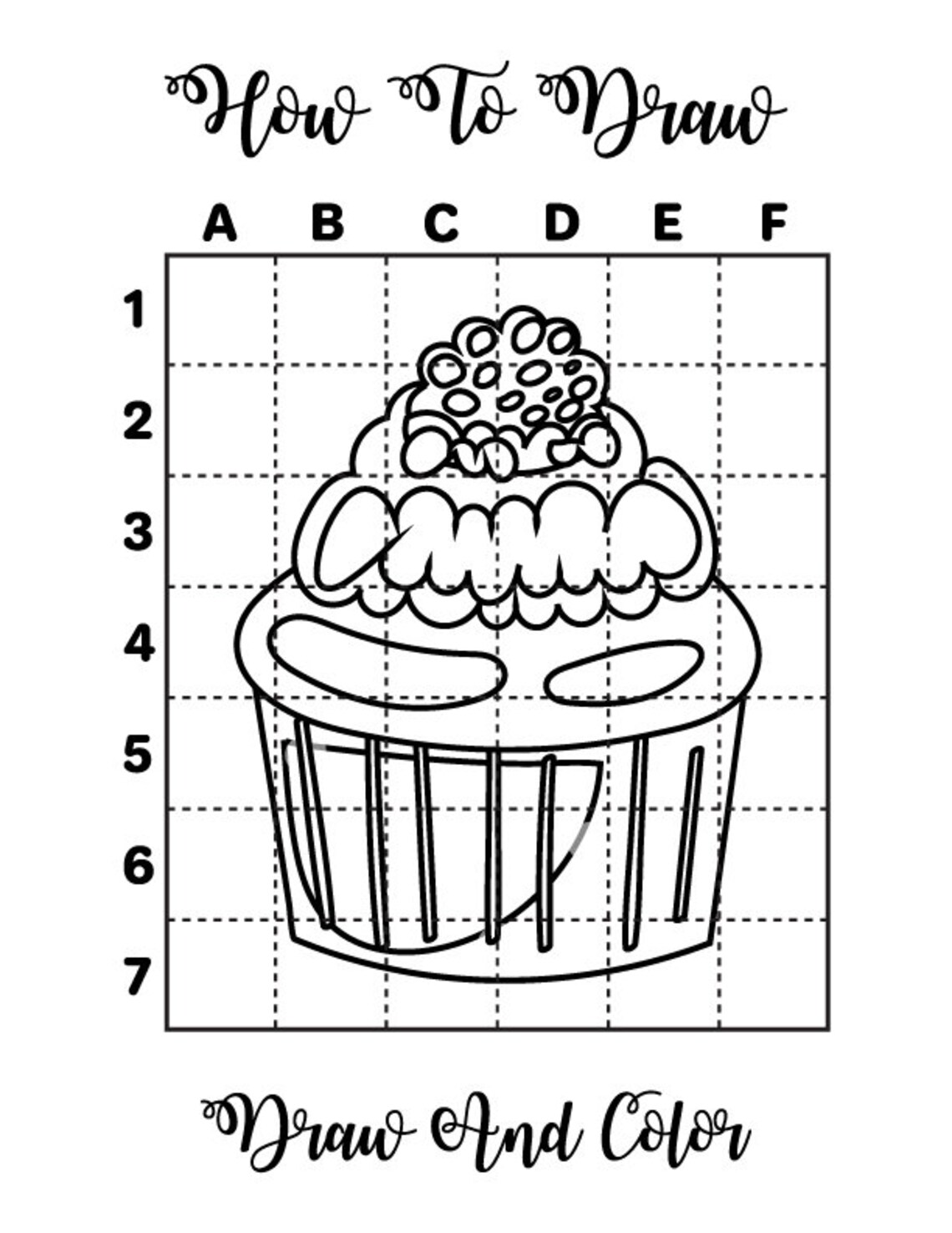 DIGITAL DOWNLOAD Printable How-to-draw Cupcakes Grid Activities - Etsy