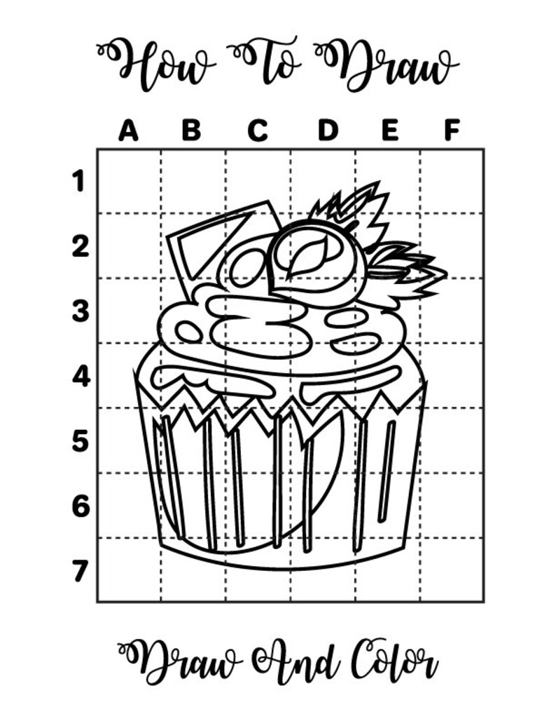 DIGITAL DOWNLOAD Printable How-to-draw Cupcakes Grid Activities - Etsy
