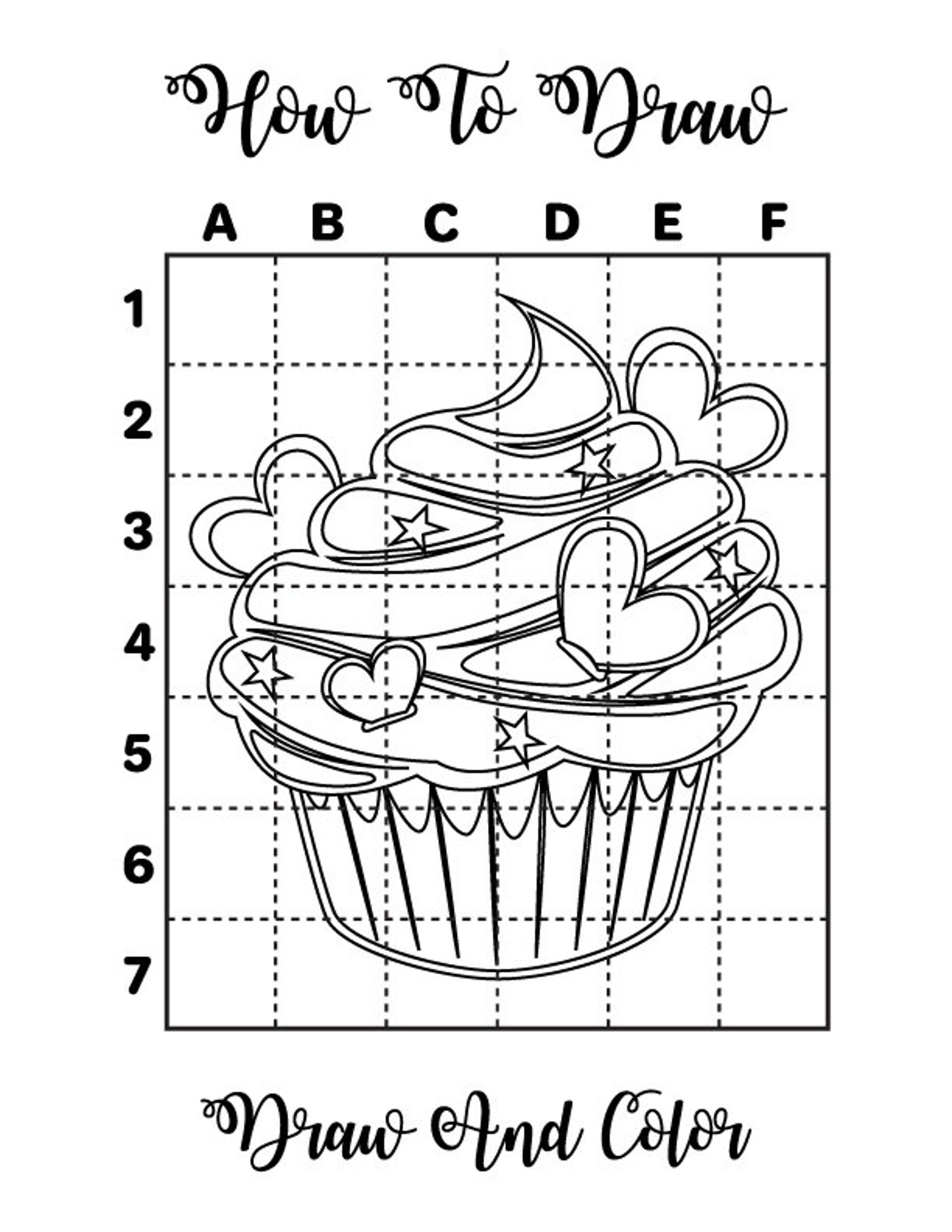 DIGITAL DOWNLOAD Printable How-to-draw Cupcakes Grid Activities - Etsy