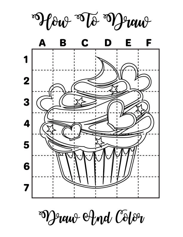 DIGITAL DOWNLOAD Printable How-to-draw Cupcakes Grid Activities - Etsy