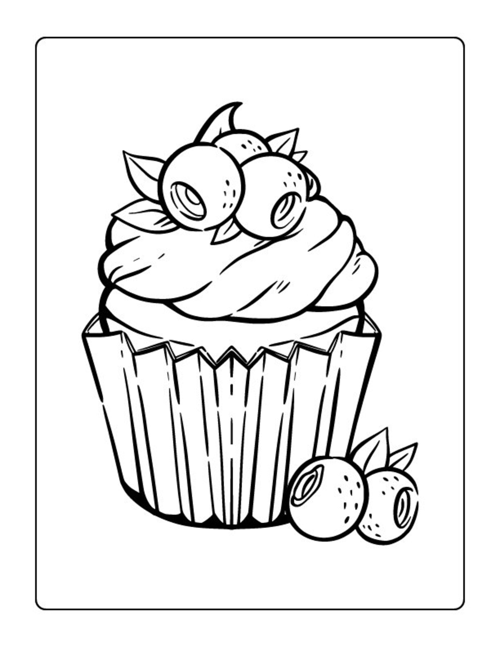 DIGITAL DOWNLOAD Kids Coloring Pages Printable. Sweet Cupcakes ...