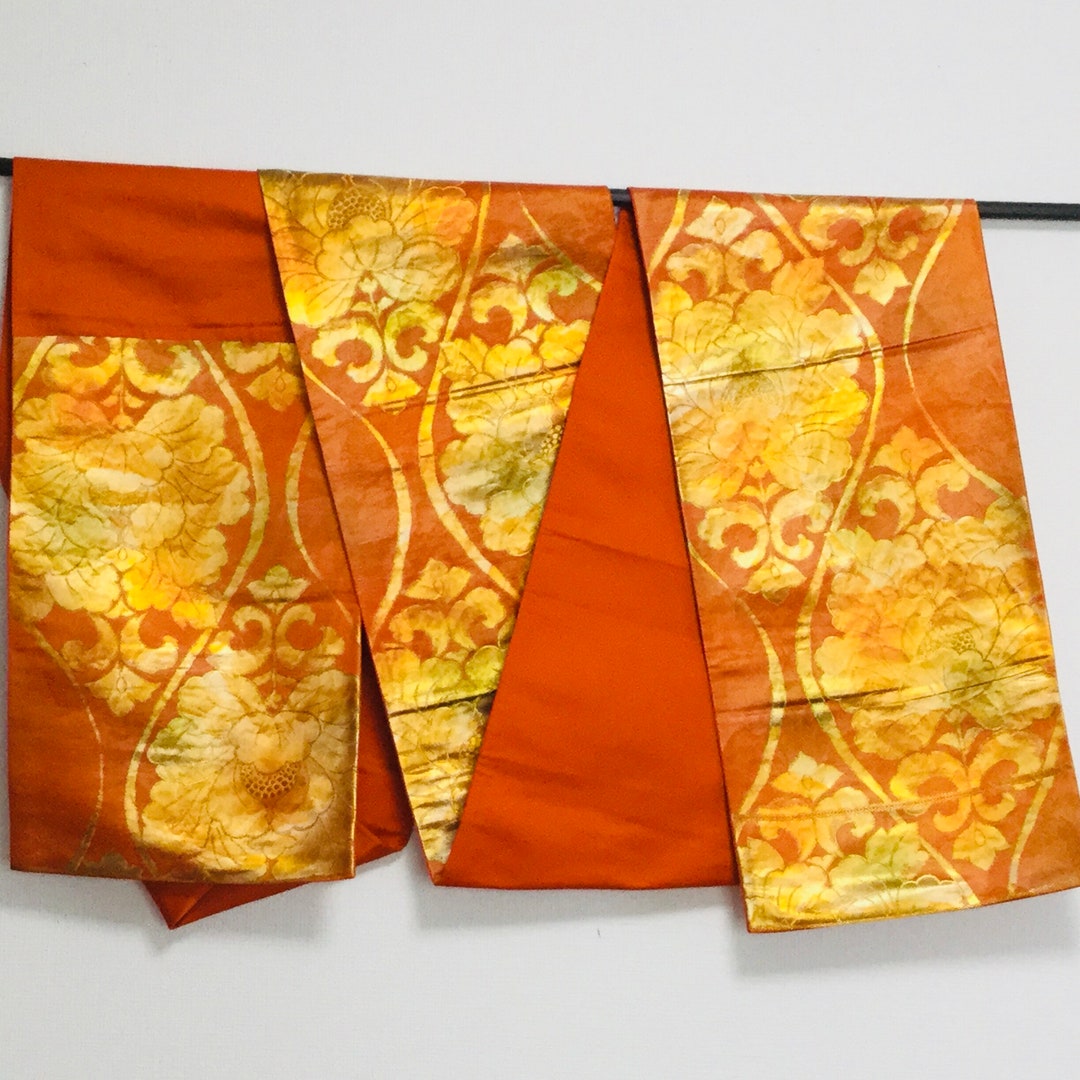 Vintage Obi Gold Orange Wall Deco Table Runner Asian - Etsy