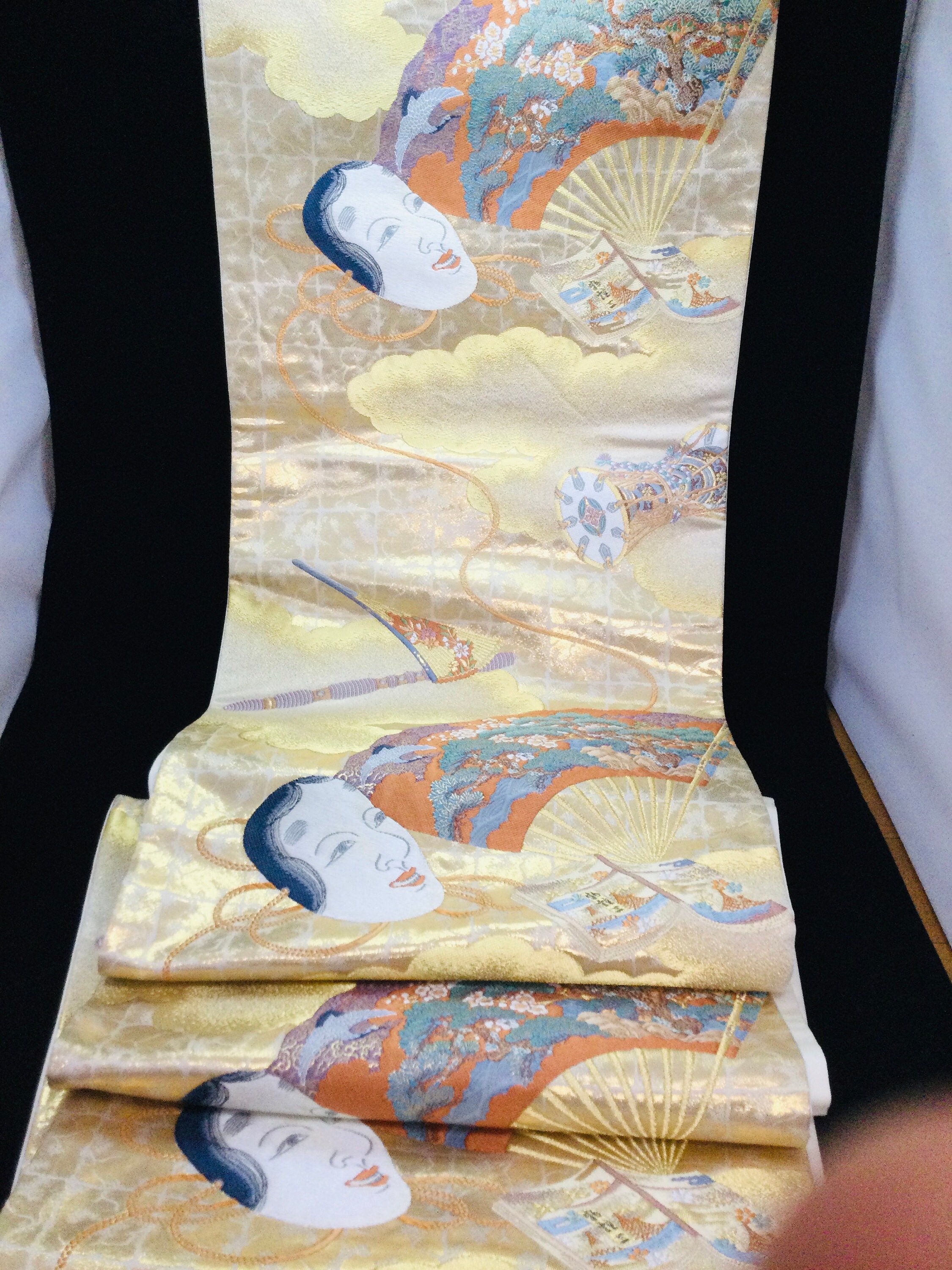 Japanese Vintage Obi Vintage Obi Noh Mask Luxury - Etsy